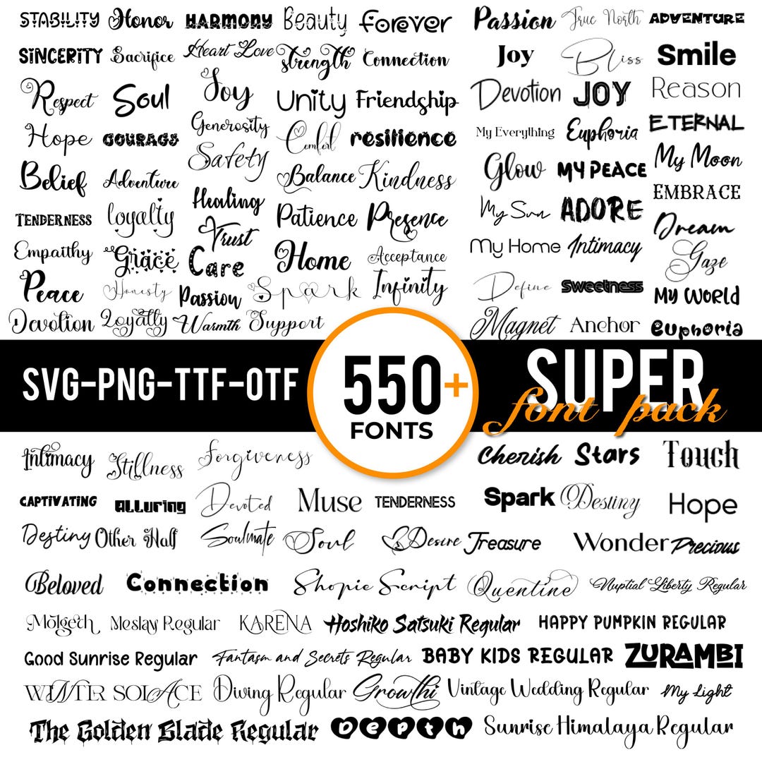 The Ultimate 550+ Fonts, Font Bundle, Cursive Font Bundle, Script Fonts ...