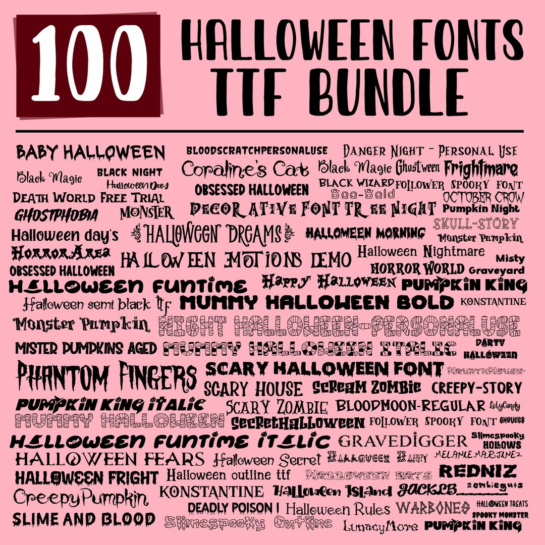 Haunted Mansion Font Bundle, Eerie Gothic Letters, Dark Horror Typeface ...