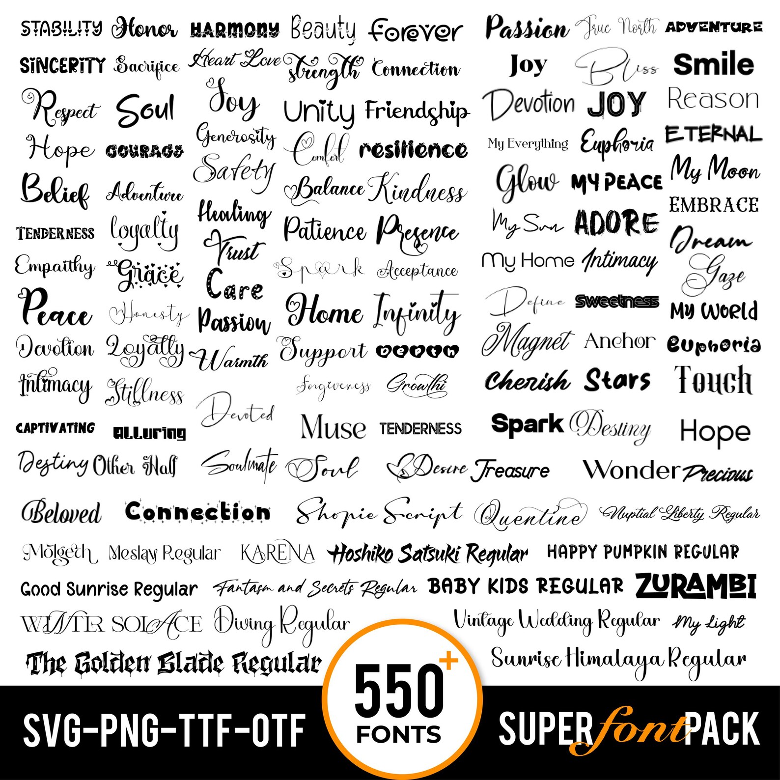 The Ultimate 550+ Fonts - Font Bundle, Cricut, Canva Font, Script Font ...