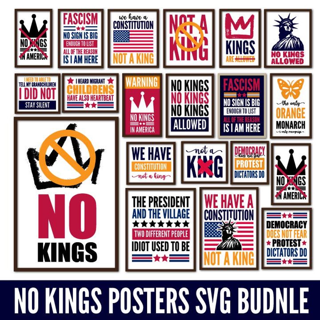 Anti-trump Protest Sign Bundle Instant Download, No Kings Pro-democracy ...
