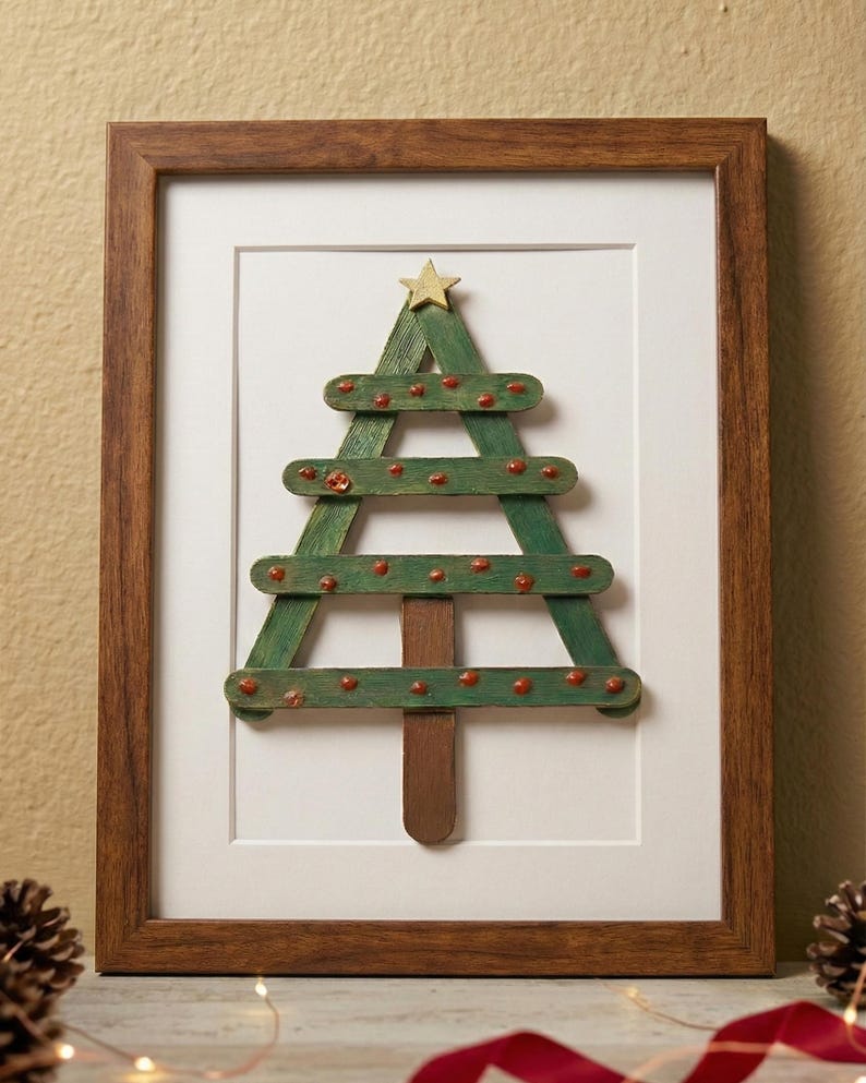 Popsicle Stick Christmas Tree Craft Tutorial | DIY Kids Holiday ...