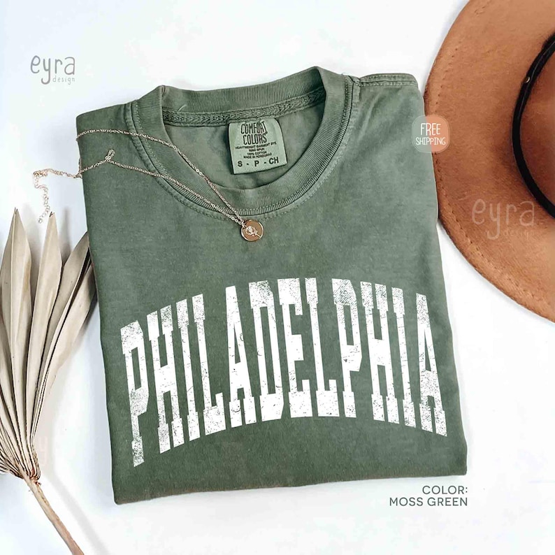 Comfort Colors Vintage Philadelphia Shirt, Philadelphia Vacation Gift ...