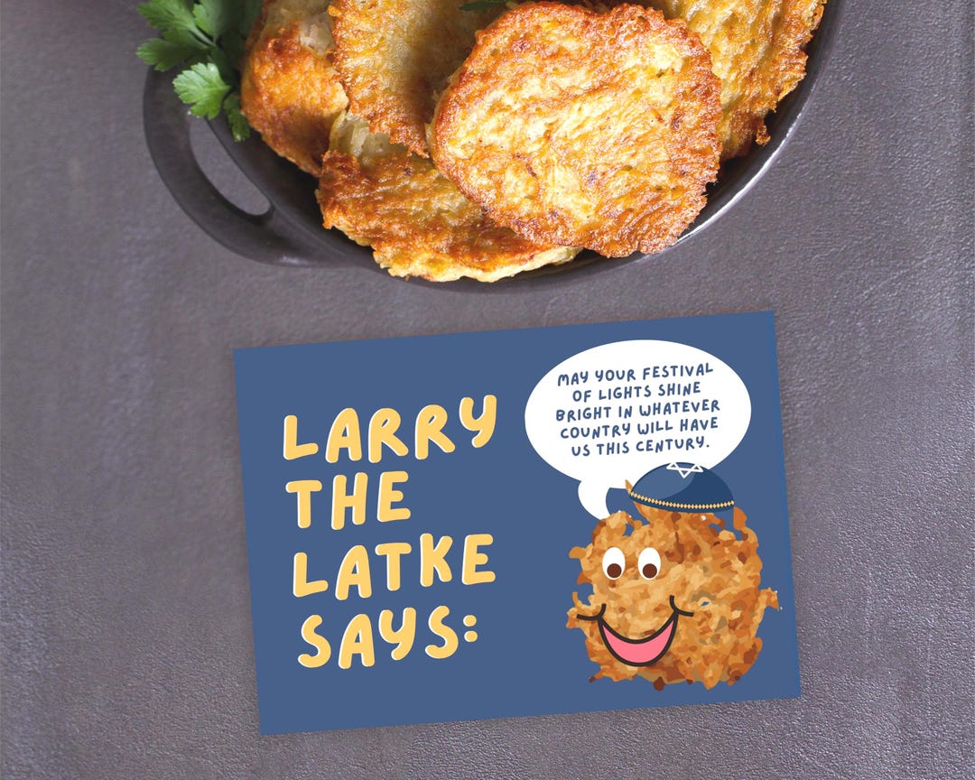 Larry the Latke "century" Funny Hanukkah Card – Jewish Humor ...