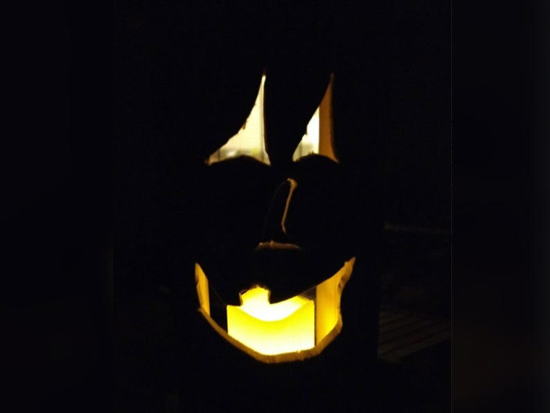Rustic Jack-o-lantern – Handmade Reclaimed Wood Lantern - Halloween ...