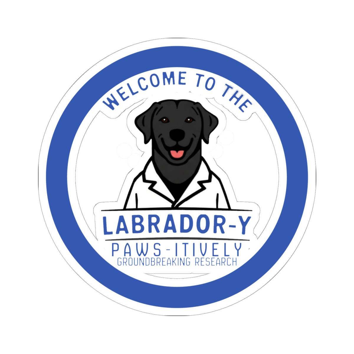 Black Labrador Sticker | Funny Science Pun Kiss Cut Sticker, Welcome to ...
