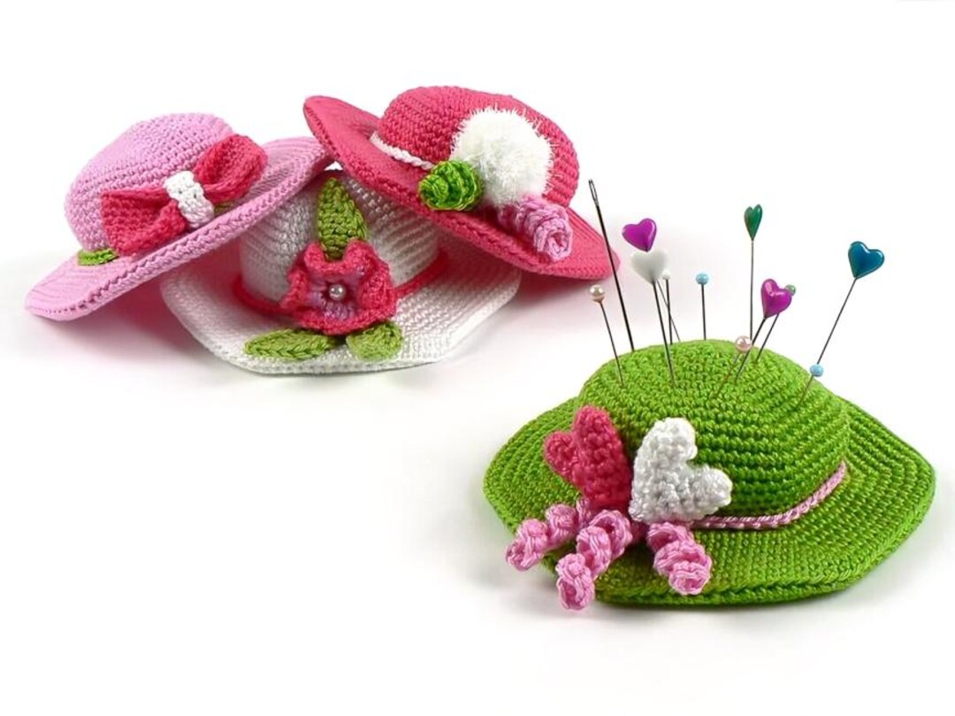 Deco Hats Pincushion Crochet Pattern – Mini Hat Crochet Tutorial (PDF ...