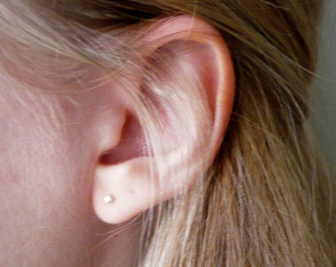 1.75mm Tiny Micro Stud Earrings, Sterling Silver Posts, Small Round ...