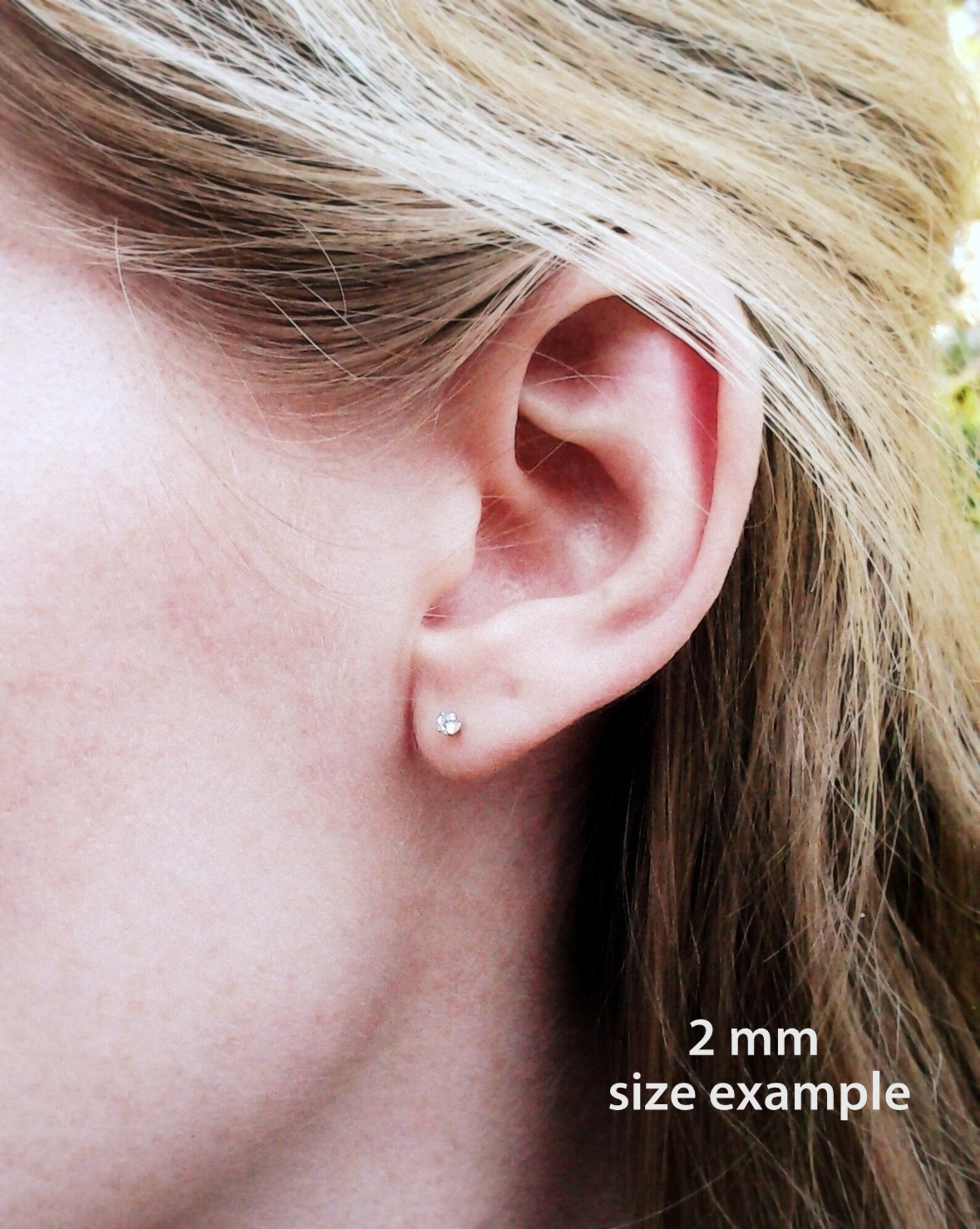 Tiny Stud Earring Set of 3 1st 2nd 3rd Ear Piercing 1.5mm - Etsy