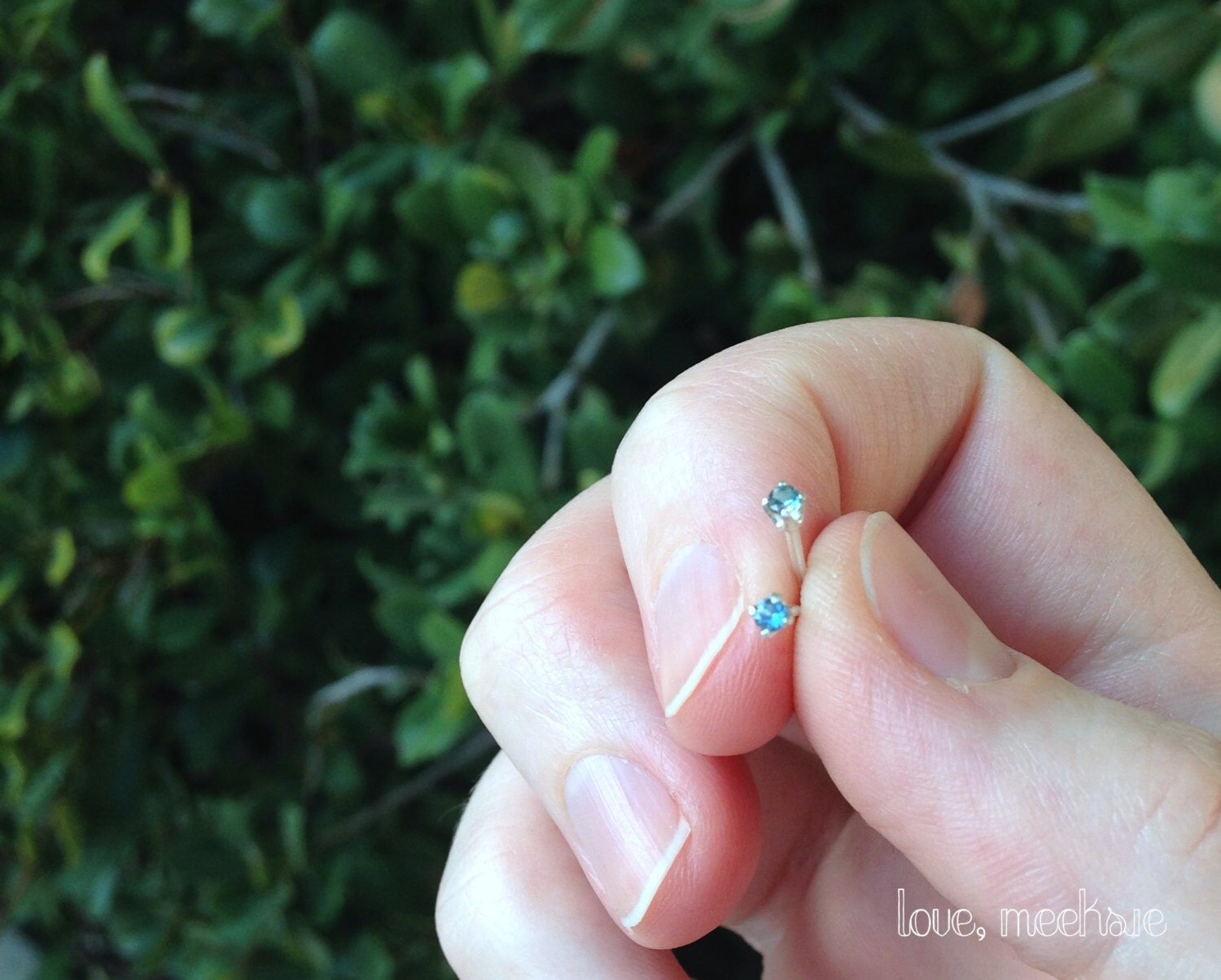 Blue Zircon Tiny Stud Gem Earrings 2mm Simulated Blue Zircon - Etsy