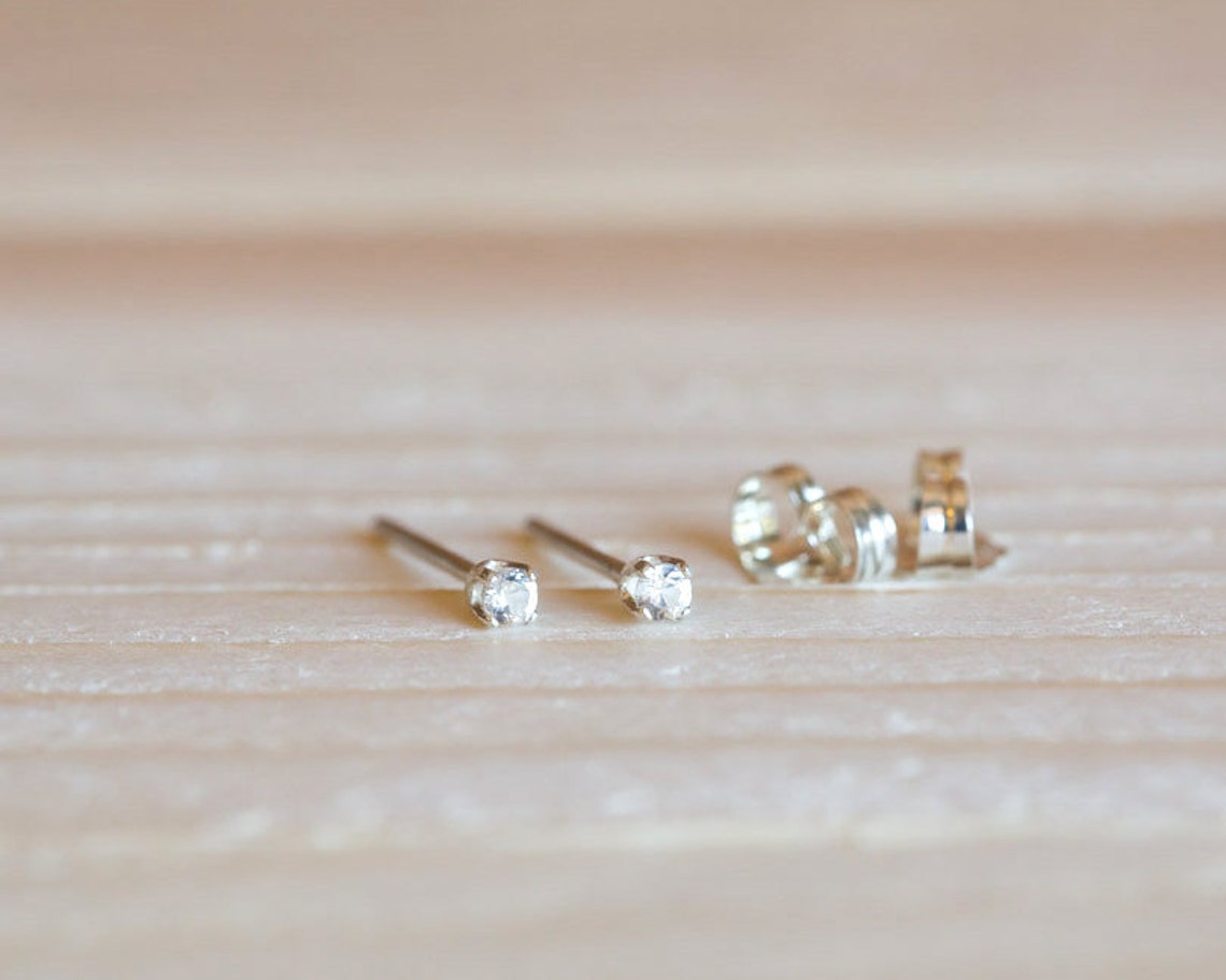 Teeny Tiny Stud Earrings Sterling Silver Posts Small 2mm - Etsy