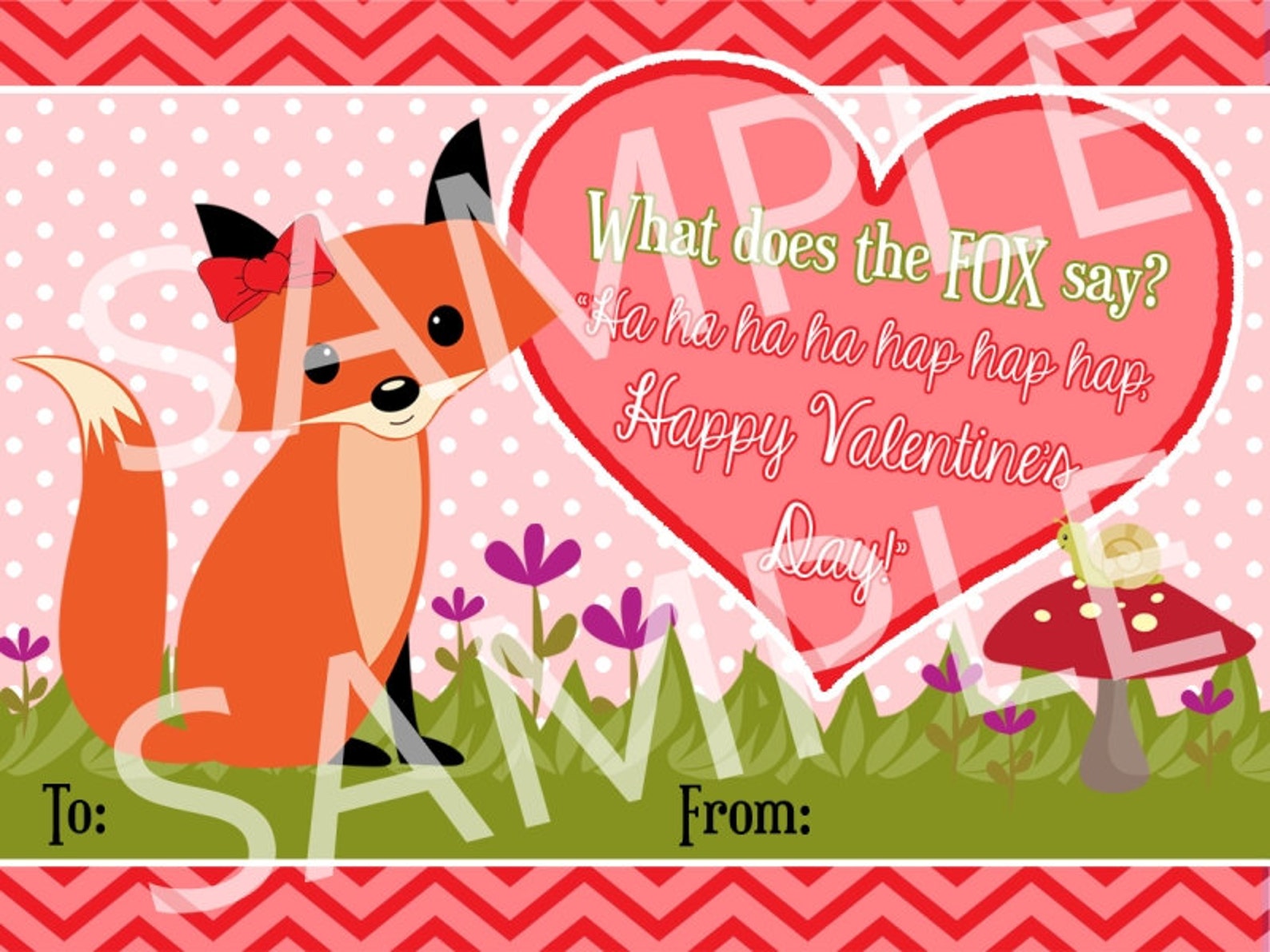 What Does the Fox Say Valentine Cards DIY Instant Download - Etsy
