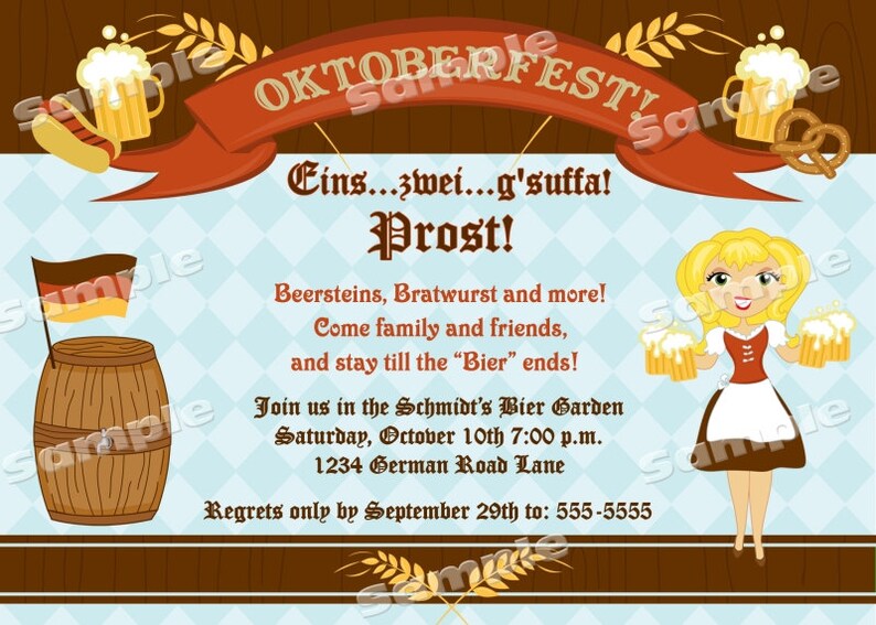 German Oktoberfest Personalized Invitation Printable Party Package - Etsy