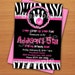 Personalized Zebra Bowling Party Invitation Digital Printable - Etsy