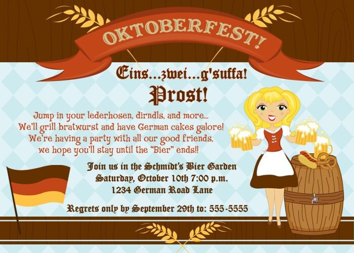 Personalized German Oktoberfest Invitation Many Designs - Etsy