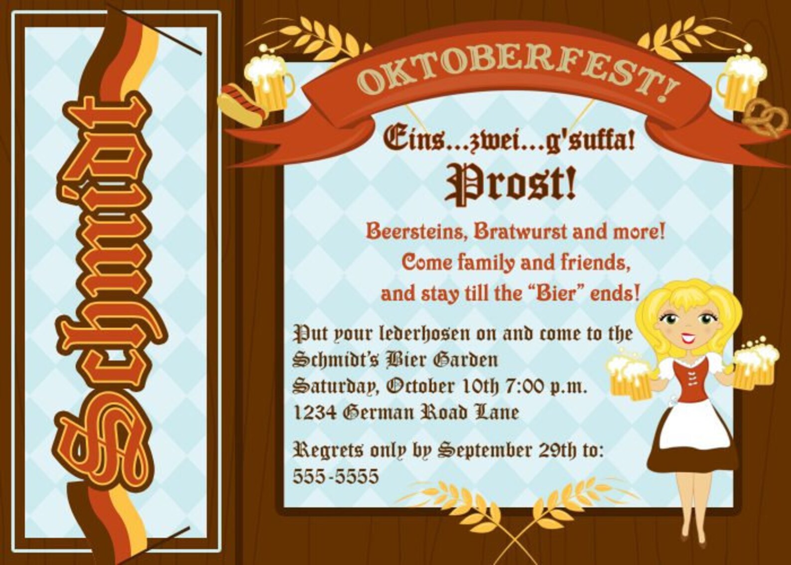 Personalized German Oktoberfest Invitation Many Designs Printable DIY ...