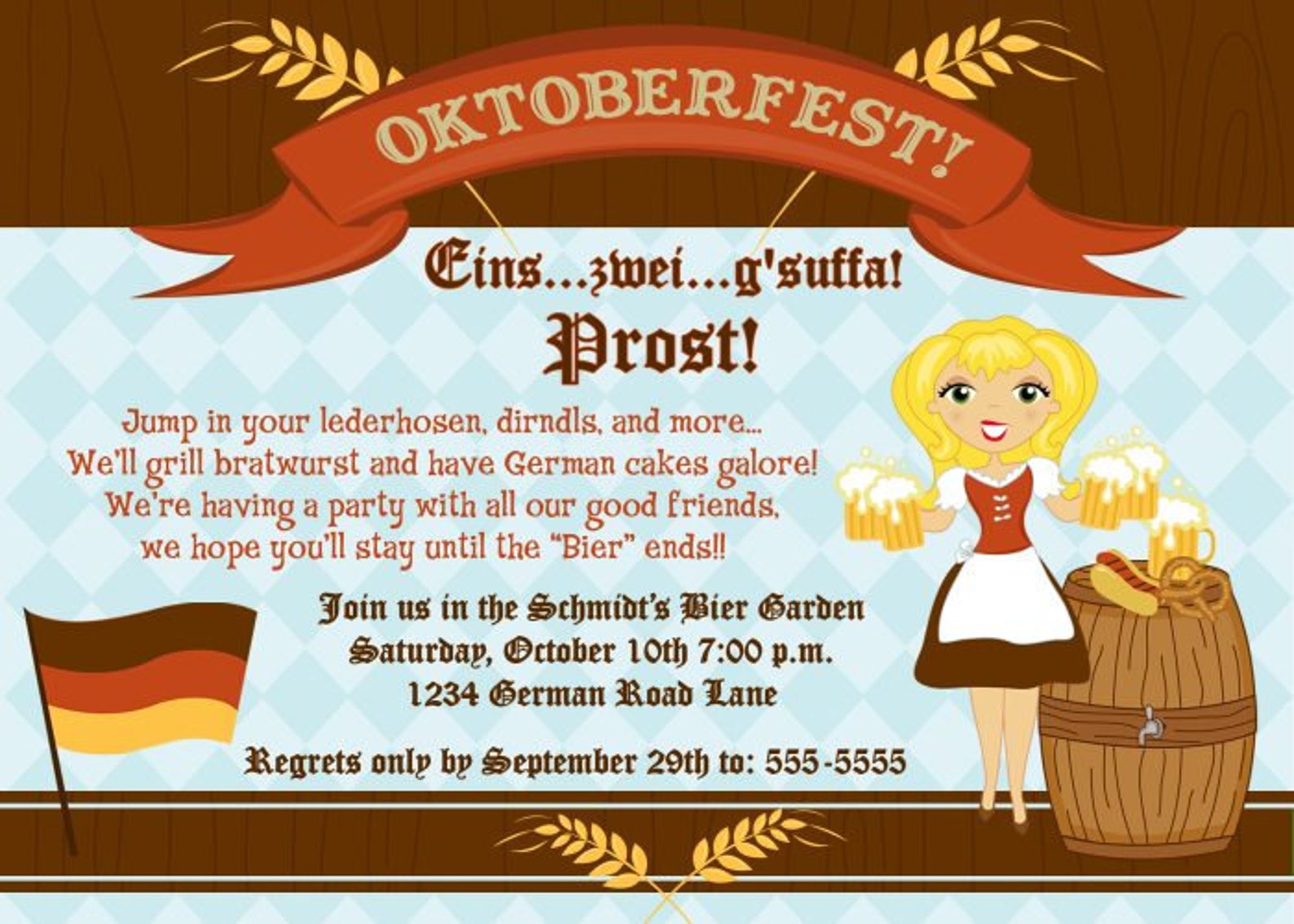 Personalized German Oktoberfest Invitation Many Designs Printable DIY ...