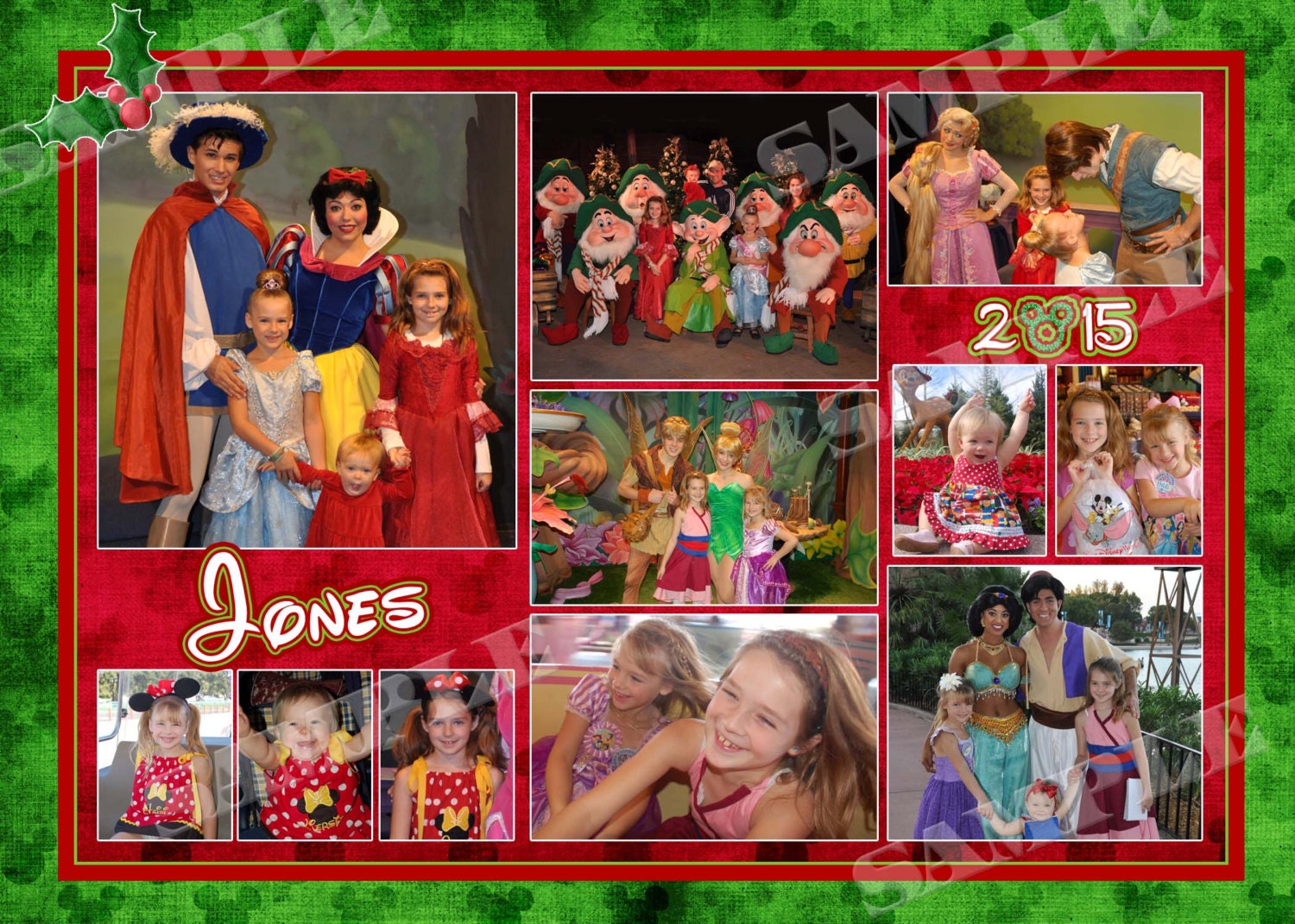 Digital Disney Inspired Photo Christmas Greeting Card Mickey Mouse ...