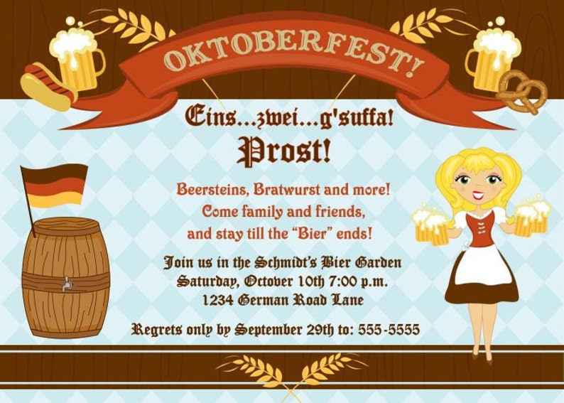 Personalized German Oktoberfest Invitation Many Designs Printable DIY ...