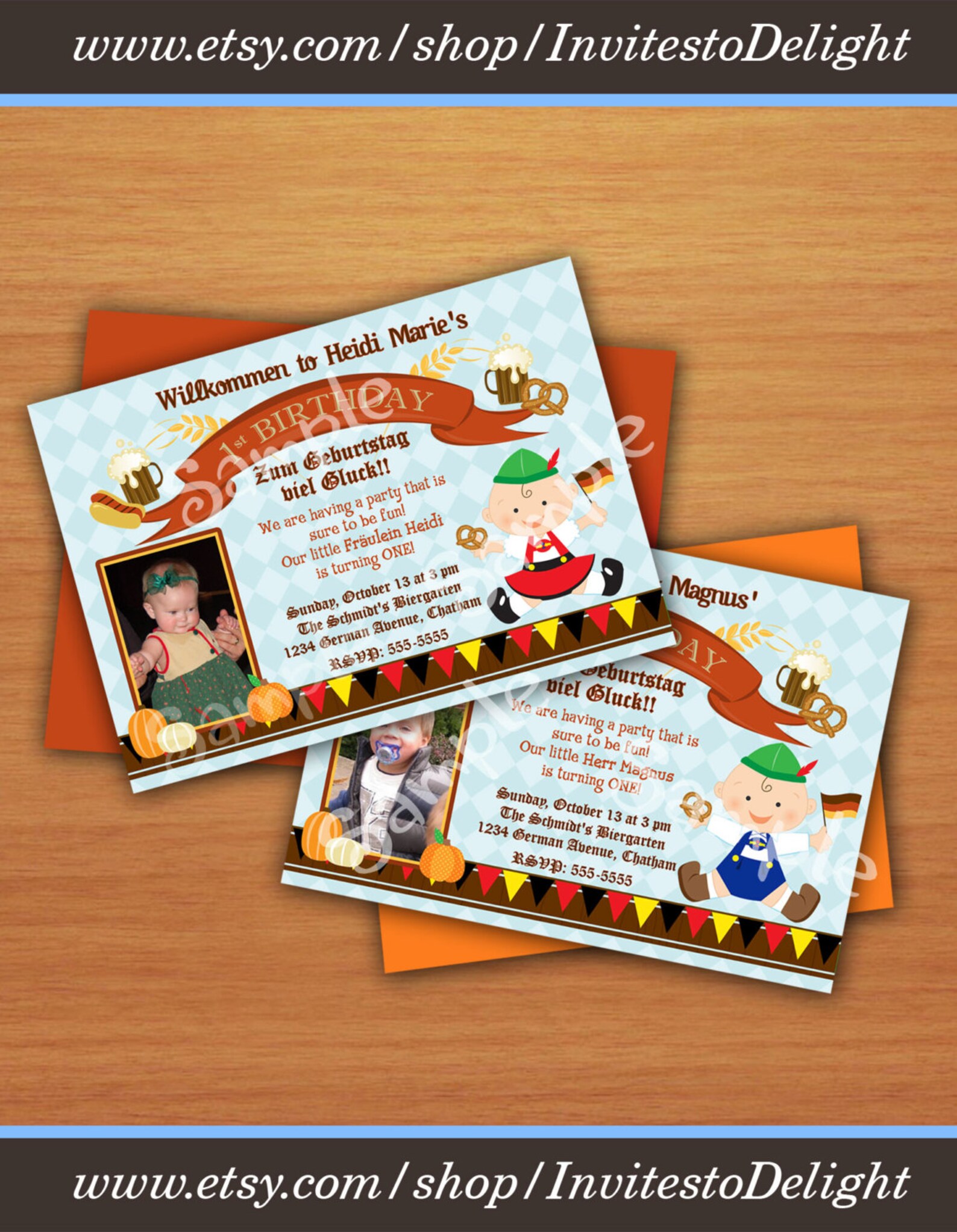 Personalized German Oktoberfest 1st Birthday Invitation With Photo DIY ...