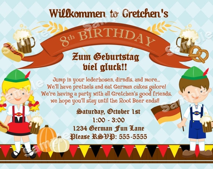 Personalized German Oktoberfest Invitation for Kids or Family Festival ...