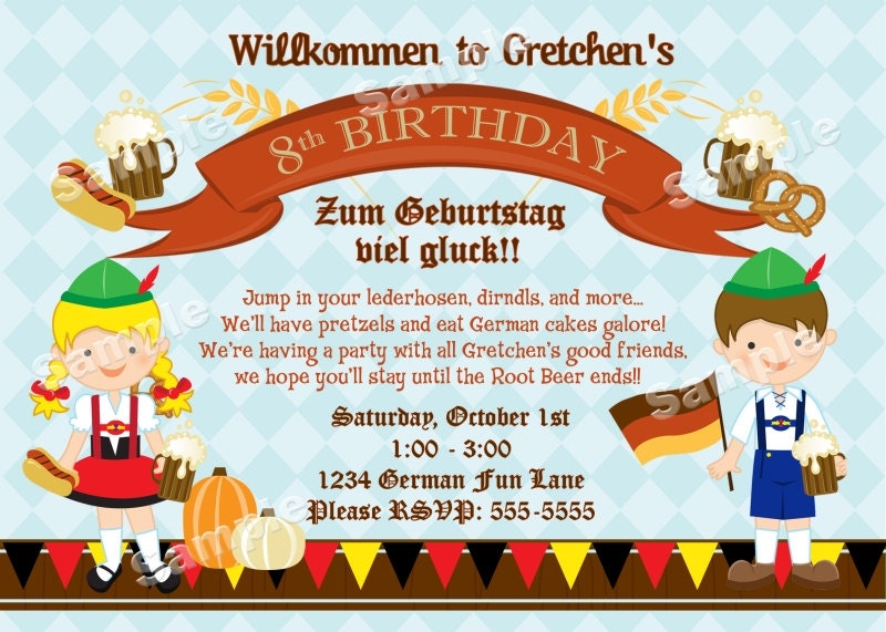 Personalized German Oktoberfest Invitation for Kids or Family Festival ...