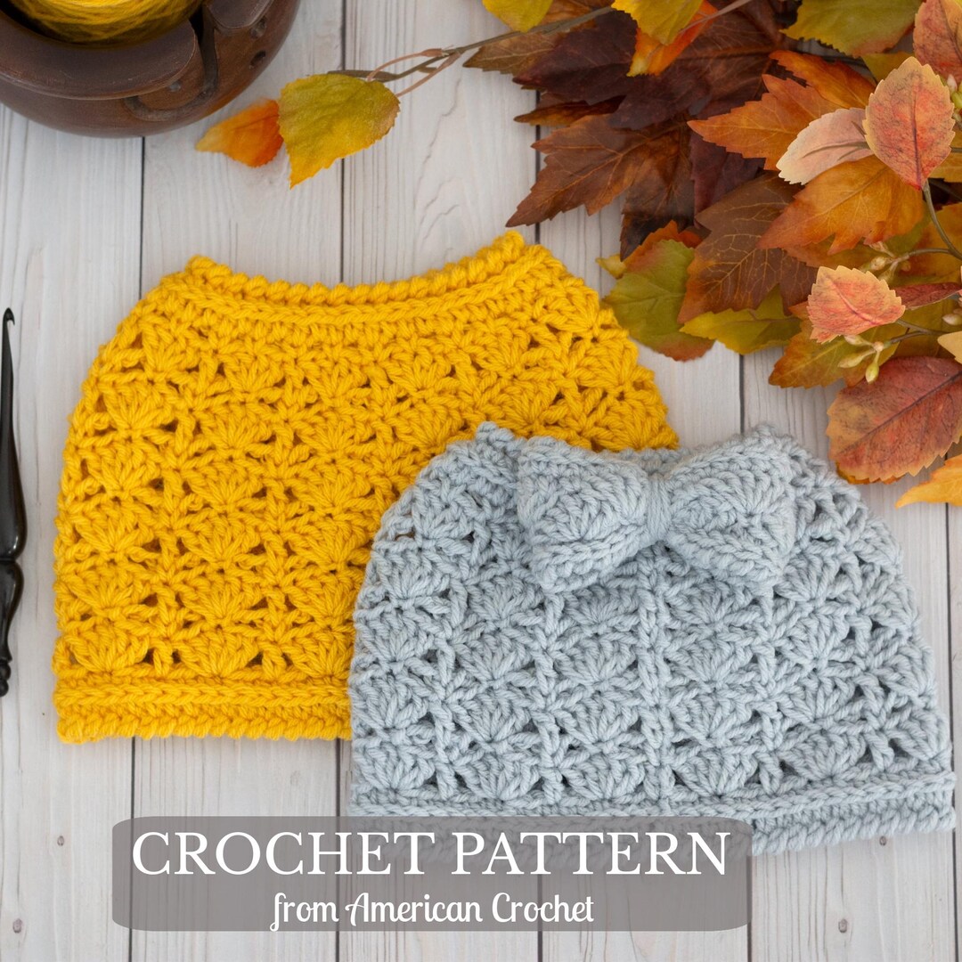 Messy Bun Crochet Pattern | PDF Digital Download | Messy Bun Beanie ...