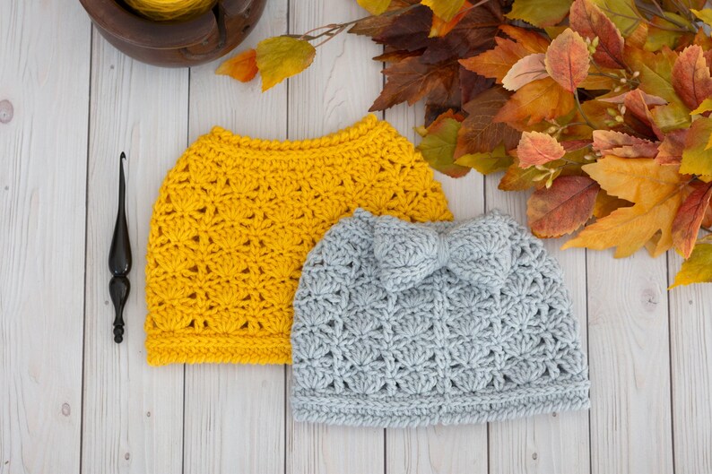 Messy Bun Crochet Pattern | PDF Digital Download | Messy Bun Beanie ...