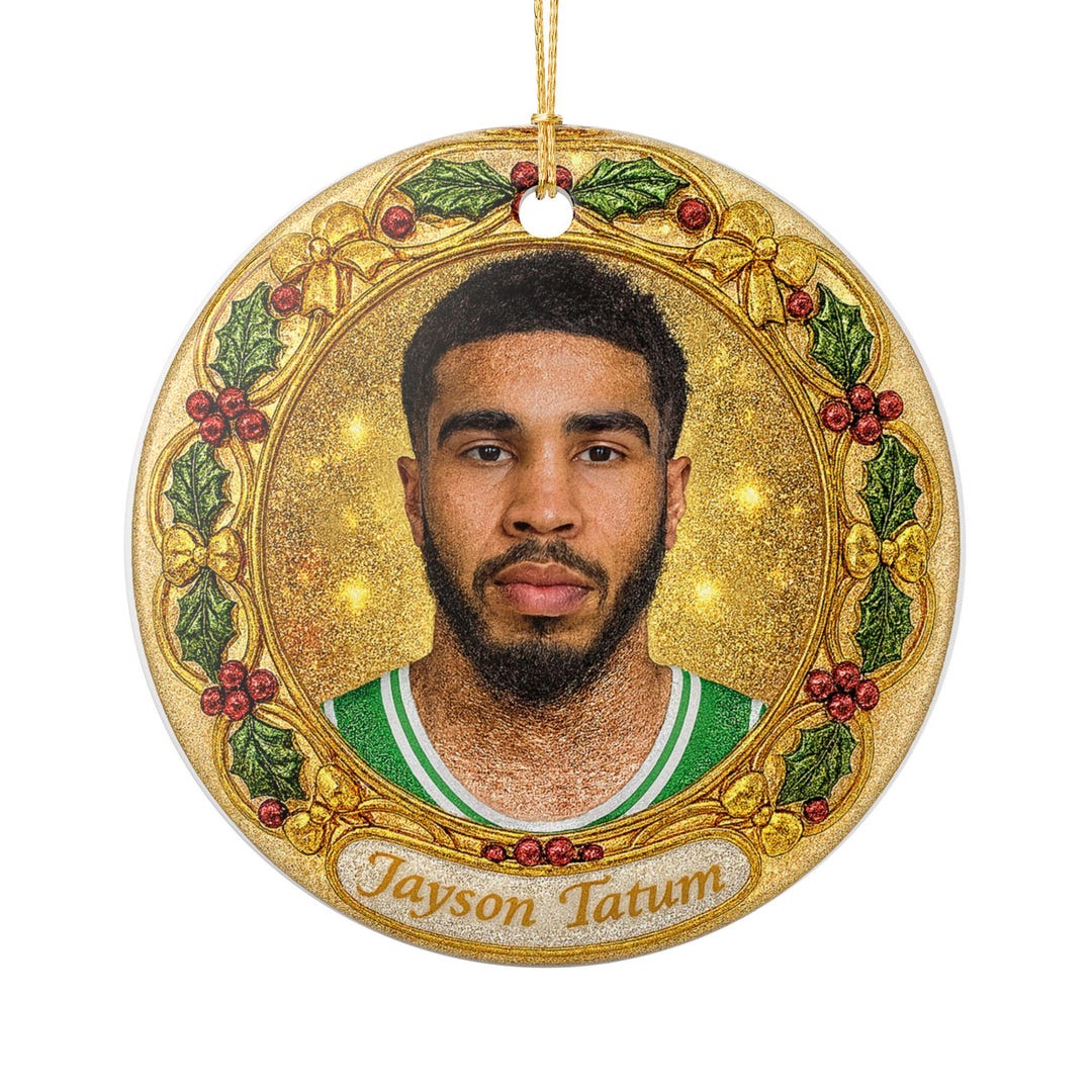 Jayson Tatum Golden Wreath Portrait Ceramic Ornament - Etsy