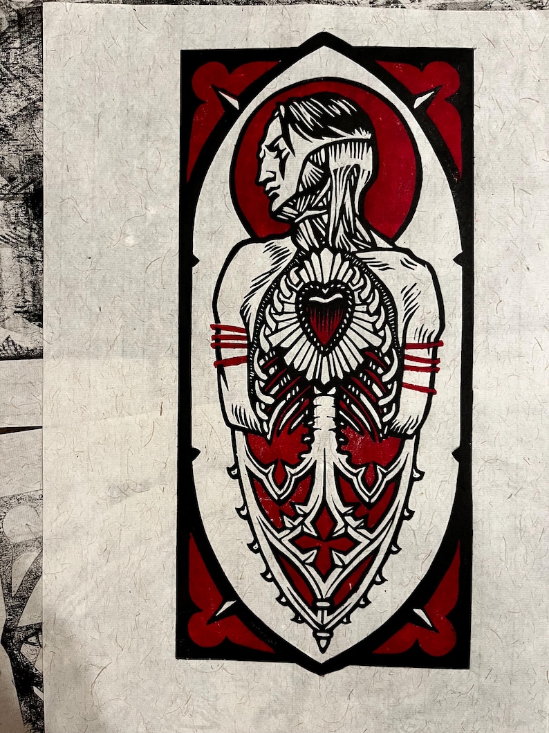 Cathedral Linocut Print - Etsy