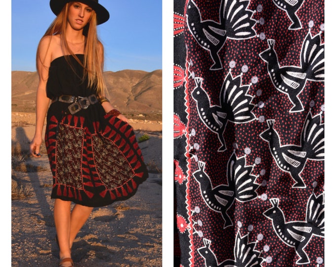 Skirt or Strapless Dress Folk Native Ethnic Rooster Print Bird - Etsy