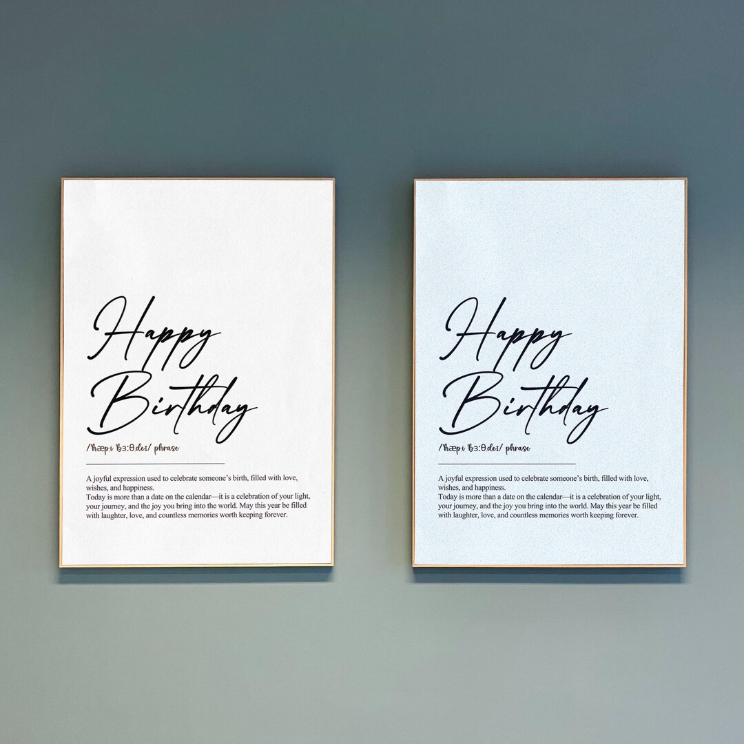 Happy Birthday Wall Art Set of 2 – Minimalist Printable Birthday Decor ...