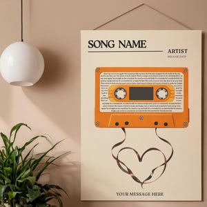 Retro Cassette Tape Wall Art - Personalized Song Lyrics Wall Decor - Etsy