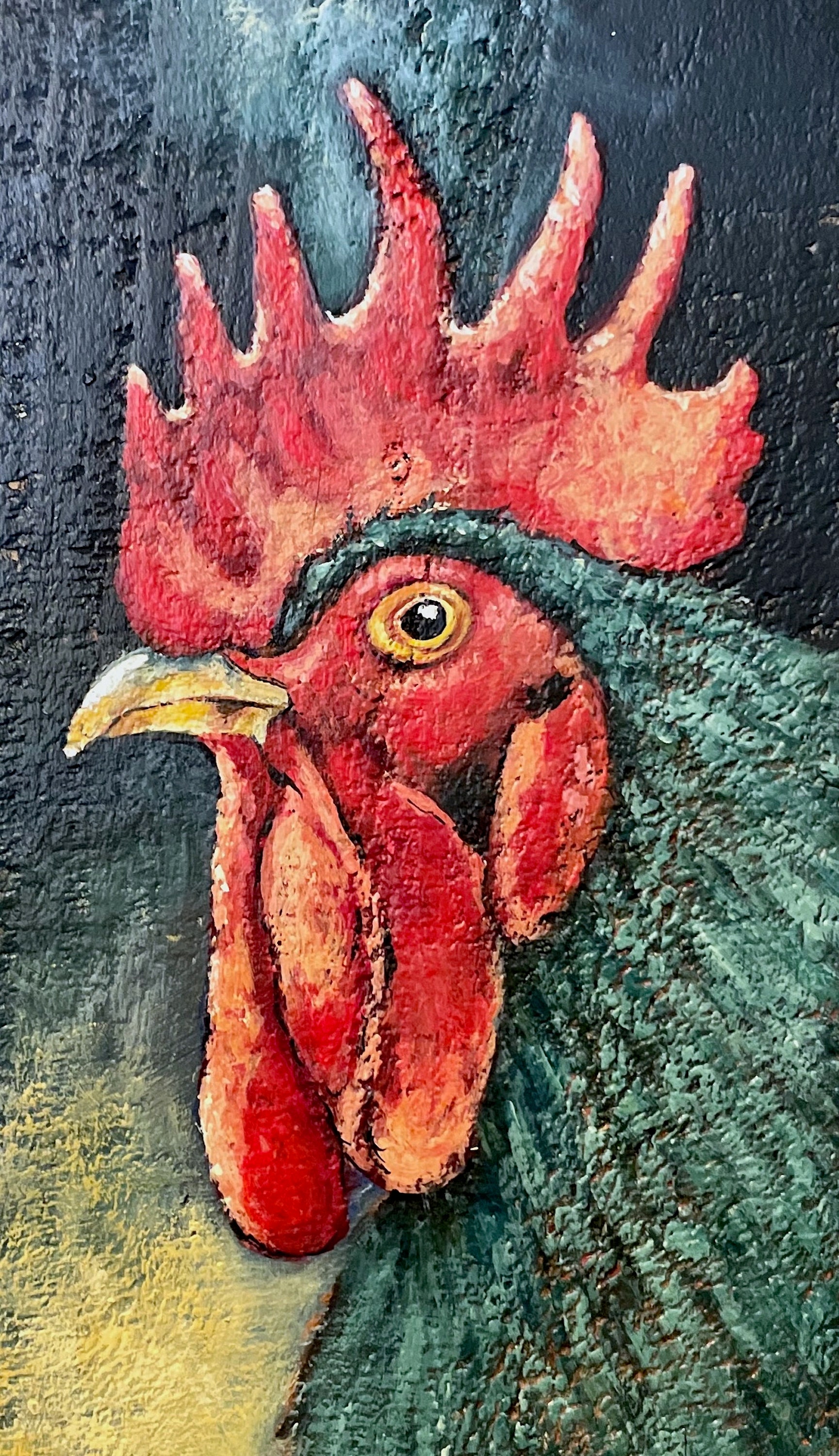 Primitive Folk Art Rooster Painting * Fence Rail Art * OOAK - Etsy