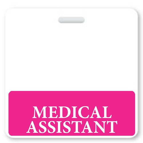 MEDICAL ASSISTANT Badge Buddy Hot Pink Free Shipping Badge | Etsy