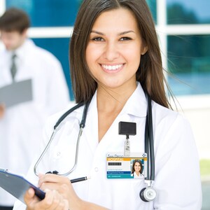 5 Pack - Rectangle Badge Reels With Spring Swivel Clip - Black ...