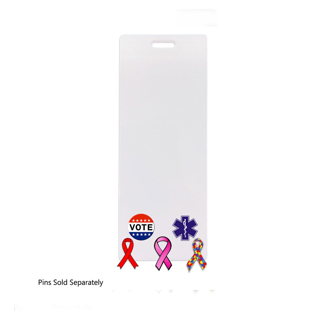 Badge Buddy Pin Holder - Blank White ID Card Backer With 5 Holes - Wear ...