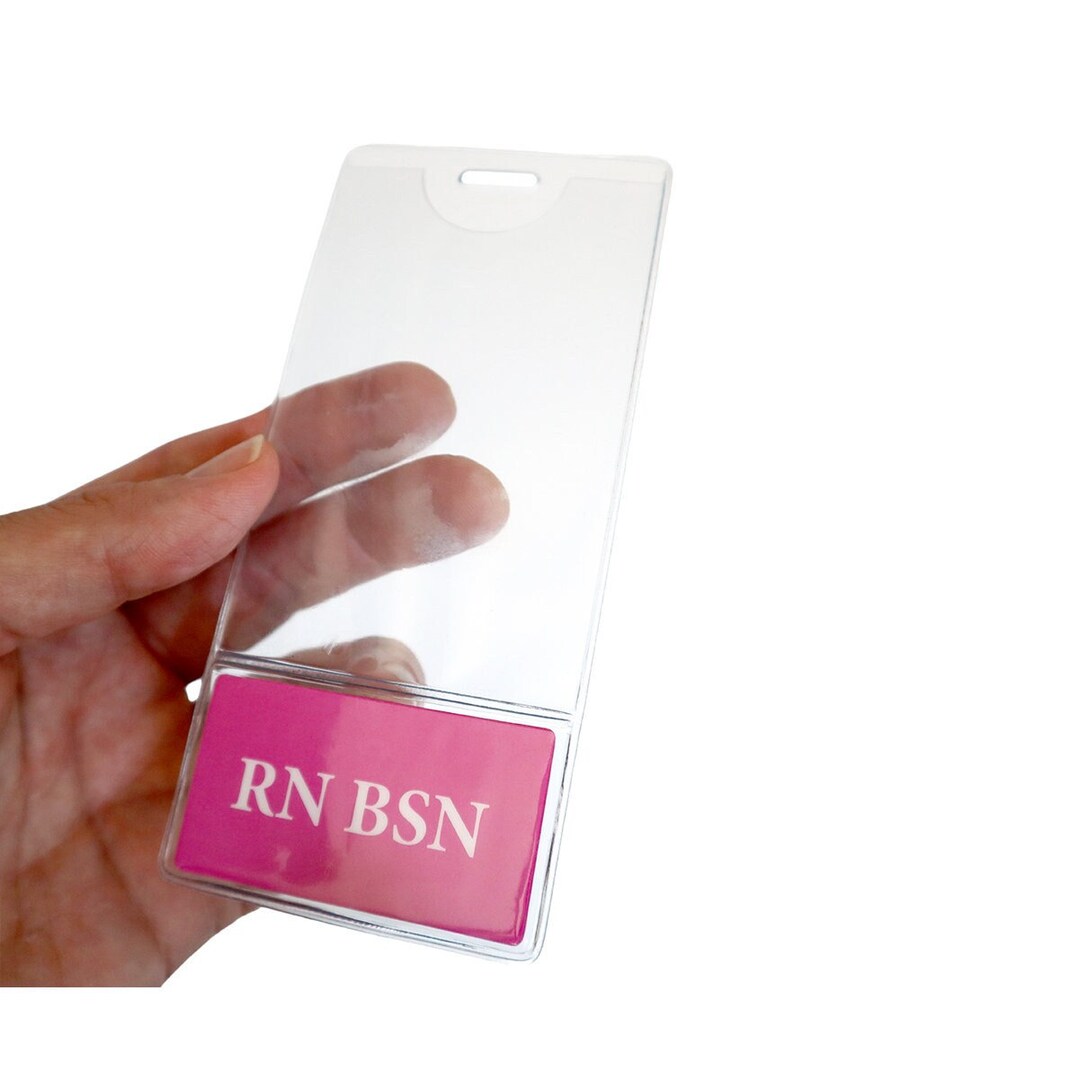 Vertical RN BSN Badgebottom I'd Holder Combo - 2 in 1 Vinyl Badge Buddy ...