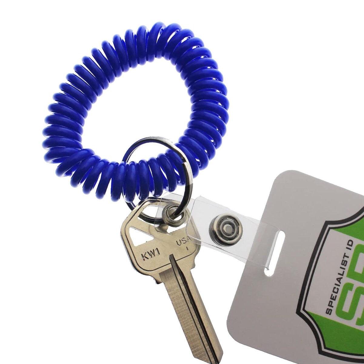 5 Pack - Wrist Coil Keychain With ID Badge Strap Clip - Stretchy ...