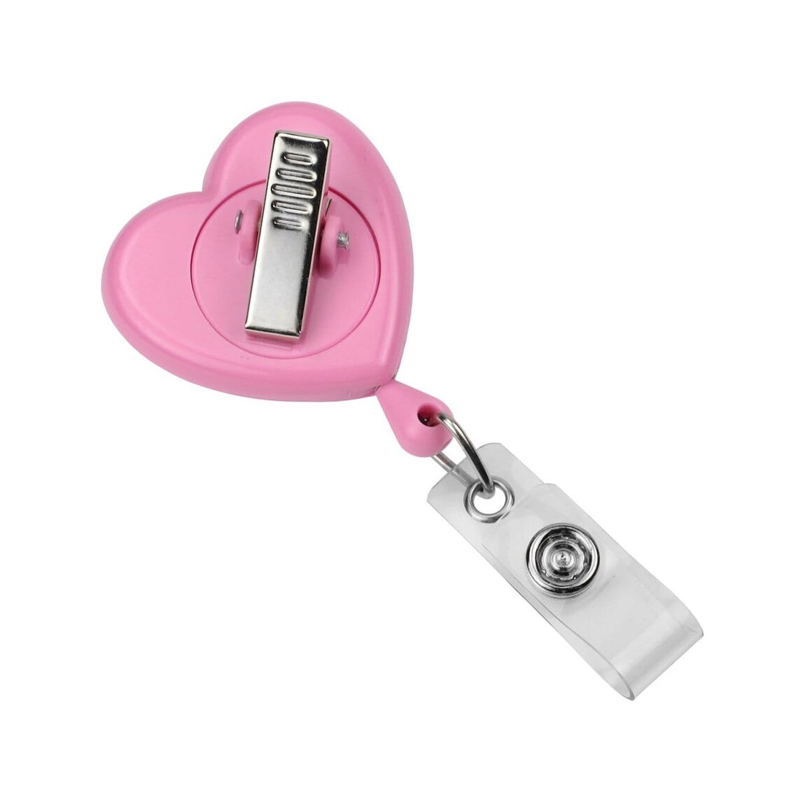 10 Pack - Pink Heart Badge Reel - FREE SHIPPING!! - Retractable Badge ...