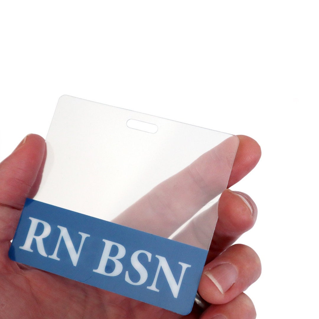 Clear RN BSN Badge Buddy Horizontal - Free Ship! Registered Nurse With ...