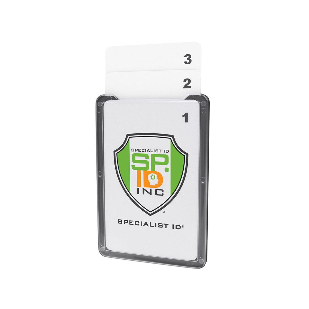2 Pack THREE Card Badge Holder Vertical Top Load Hard Plastic Rigid ID ...