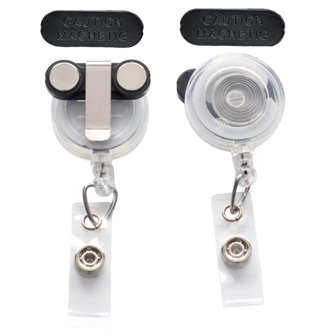 25 Magnetic Badge Reels - Free Ship! - Blank Round 1 1/4