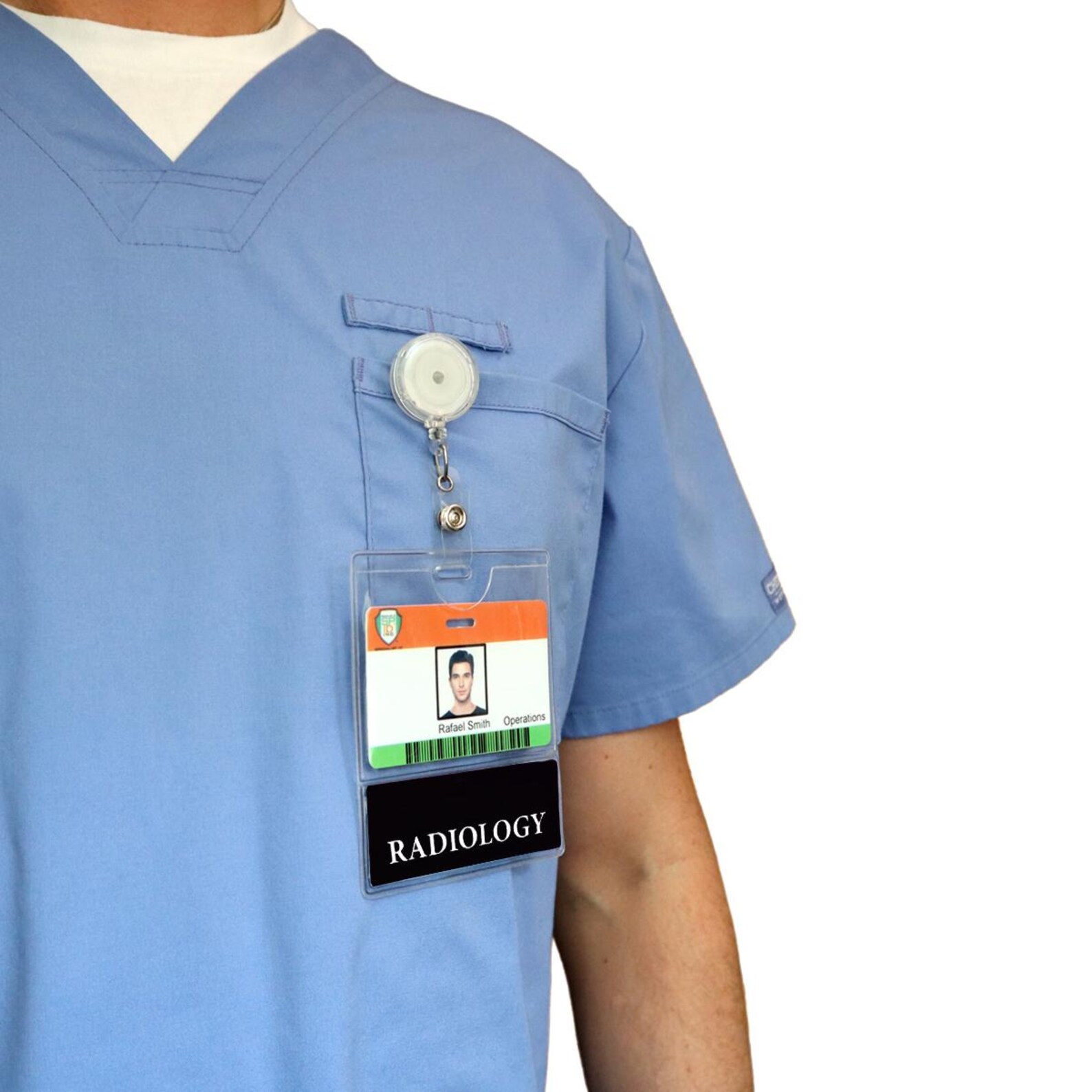 Horizontal Radiology Badgebottom - 2 in 1 Vinyl Badge Buddy Sleeve With ...