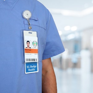 Badge Buddy Laboratory Vertical Extra Long - Oversized ID Badge Backer ...