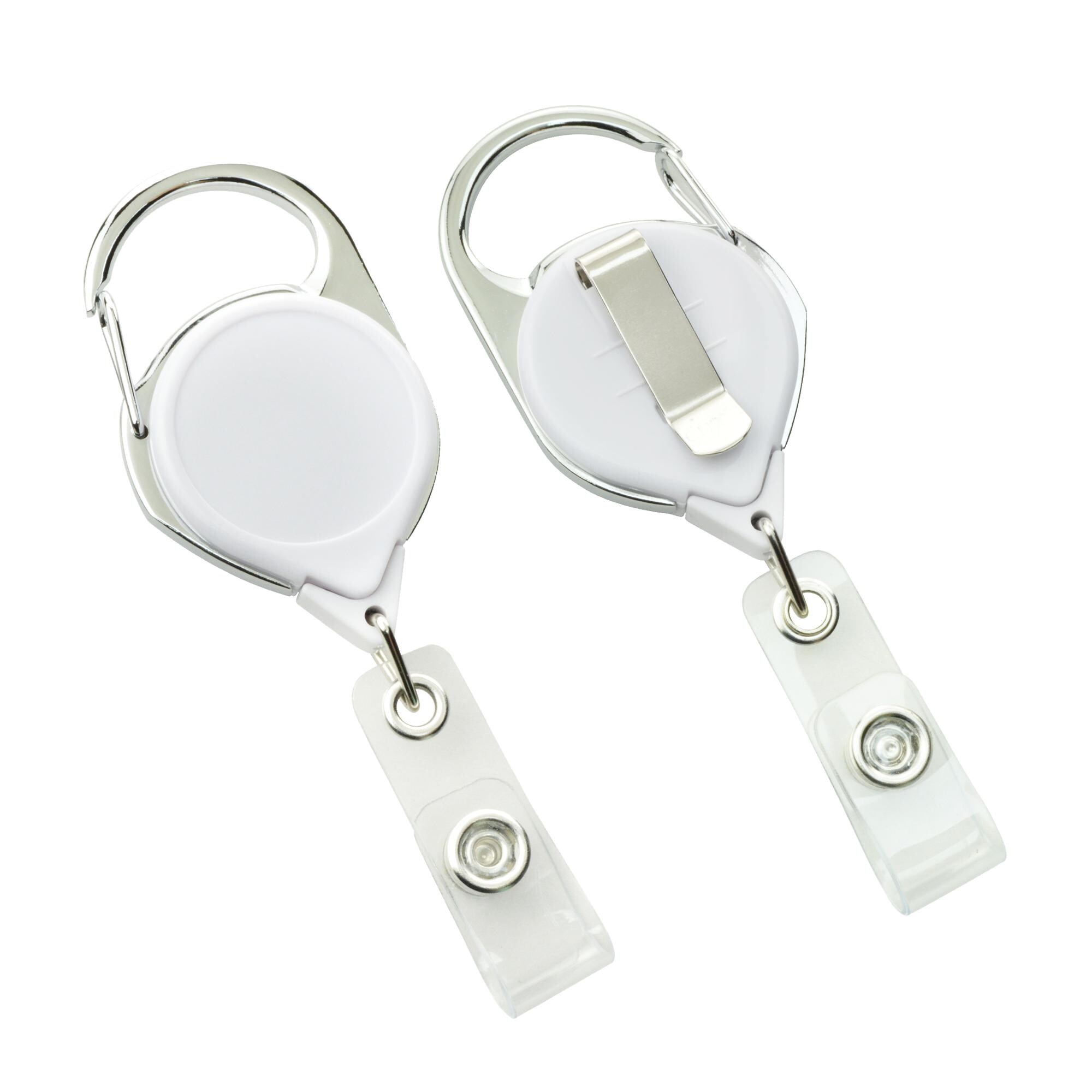 Retractable Badge Reels With Carabiner Clip and Belt Clip - No Twist ...