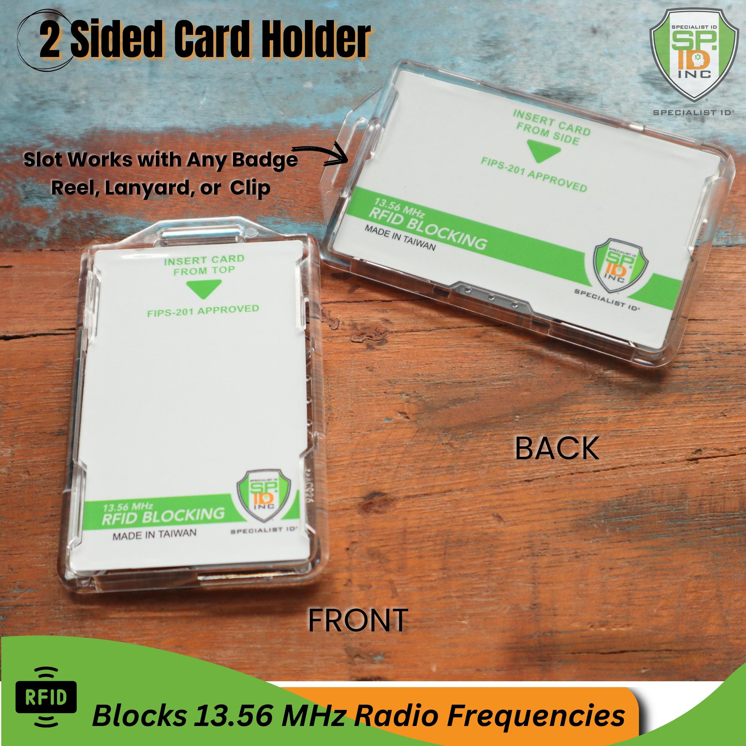RFID Badge Holder - Dual-sided Smart Card Protector for CAC, TWIC, Piv ...