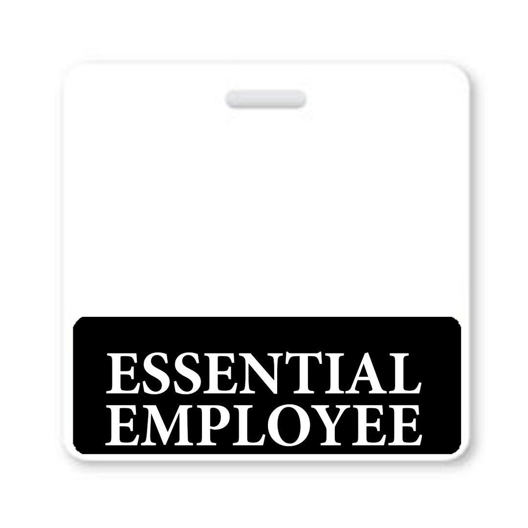 Black ESSENTIAL EMPLOYEE Badge Buddy - Free Shipping! - Badge Buddies ...