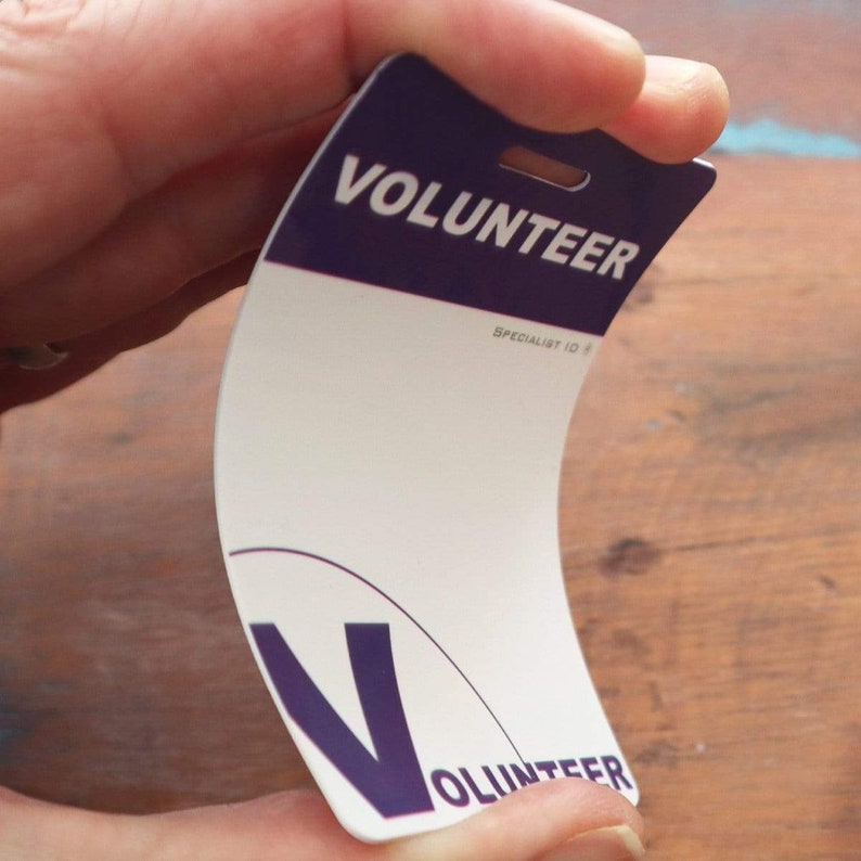10 Volunteer Badges With Clips Plastic Reusable Custom - Etsy