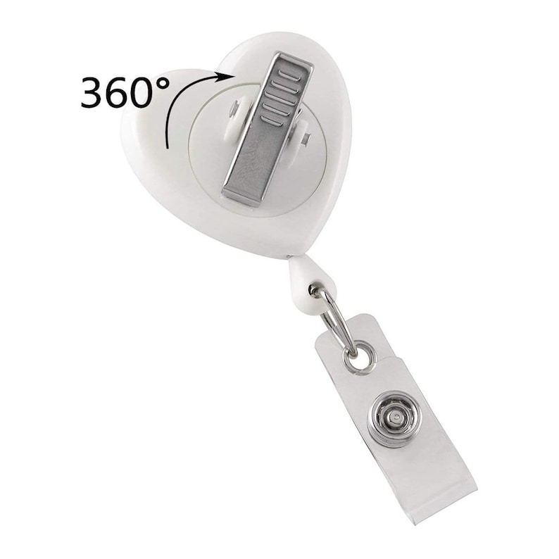 10 Heart Shaped Badge Reels - Free Shipping! Retractable ID Badge ...