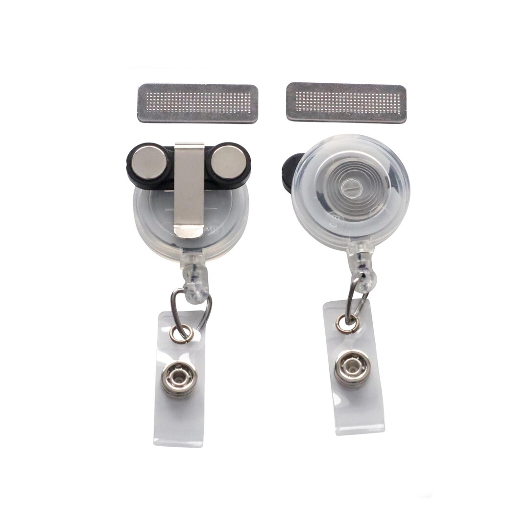 5 Magnetic Badge Reels - Free Ship! - Blank Round 1 1/4" Retractable ...